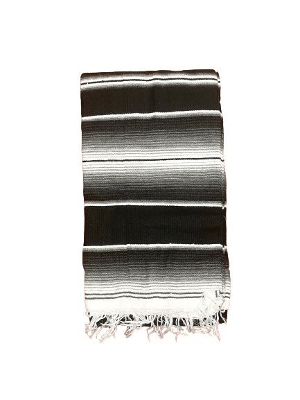 Black and White with Grey Large Sarape Saltillo — Rodeo Durango Brand Corp.