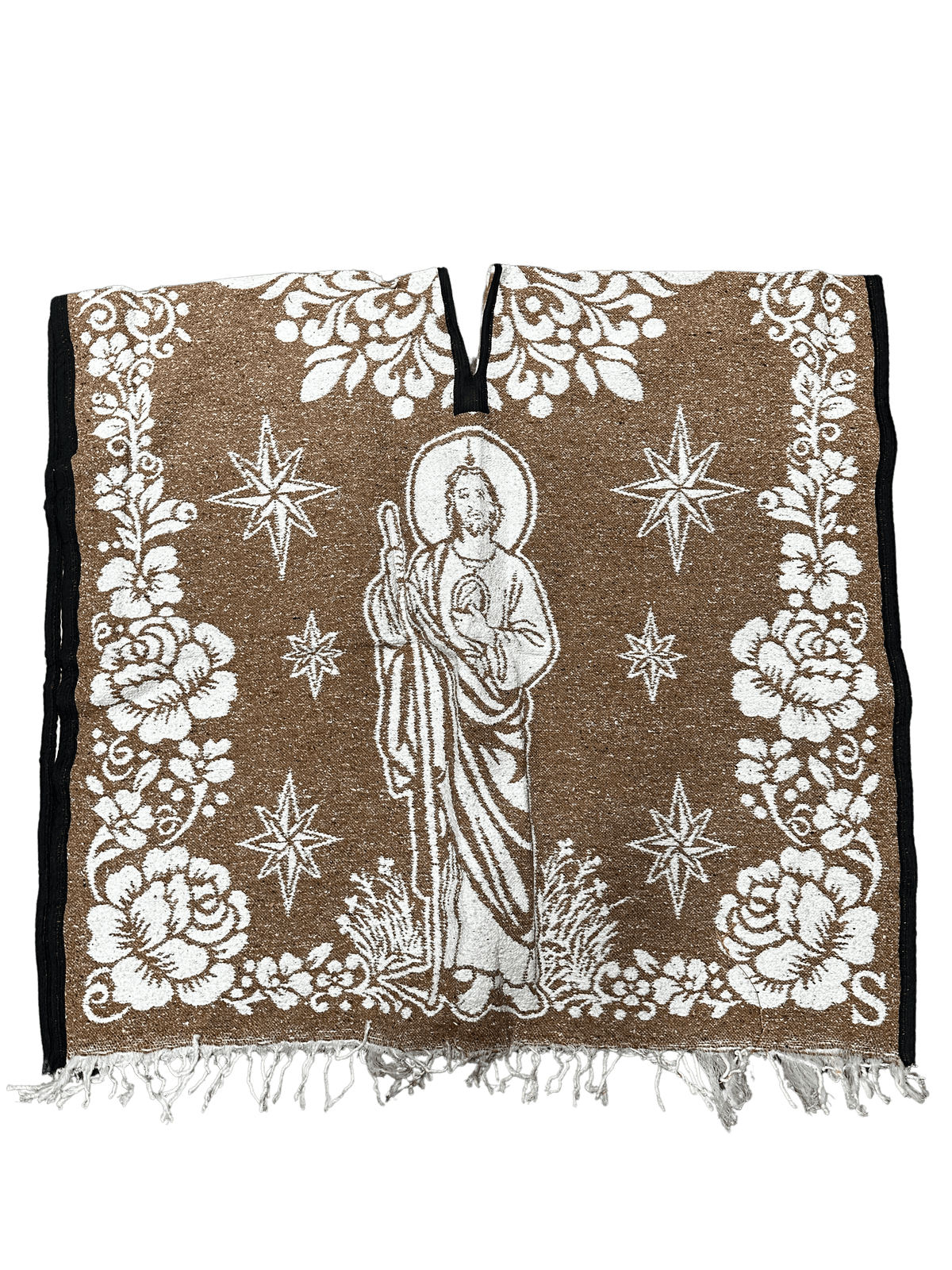 Light Brown and White San Judas Tadeo Poncho/Gaban — Rodeo Durango ...