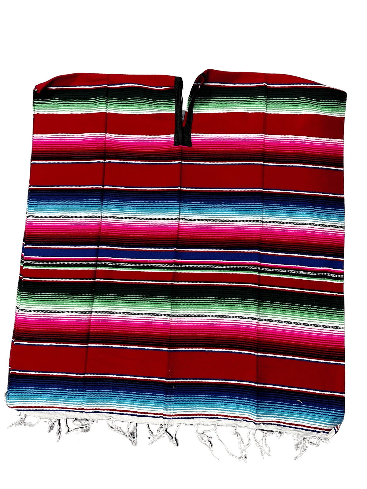 XLarge Red Multicolor Sarape Saltillo Poncho / Gaban — Rodeo Durango ...