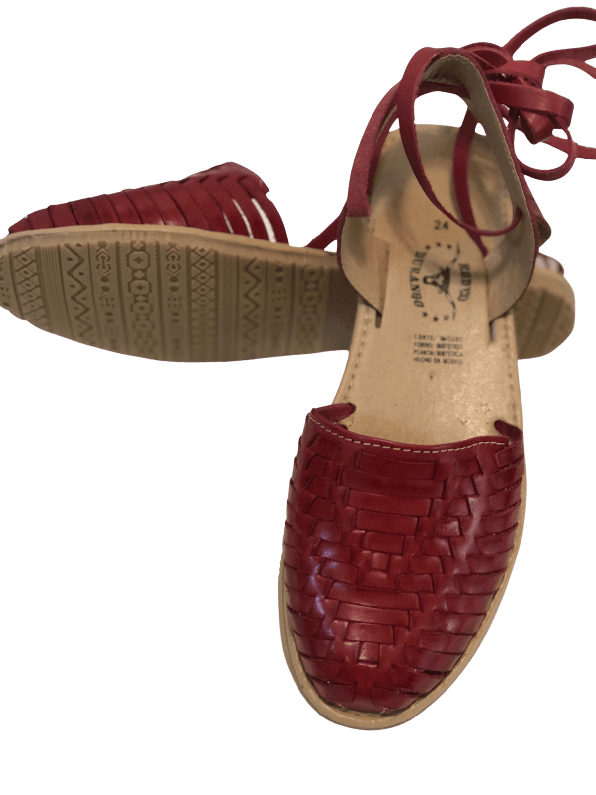 Red Wrap Around Heel Huarache — Rodeo Durango Brand Corp.