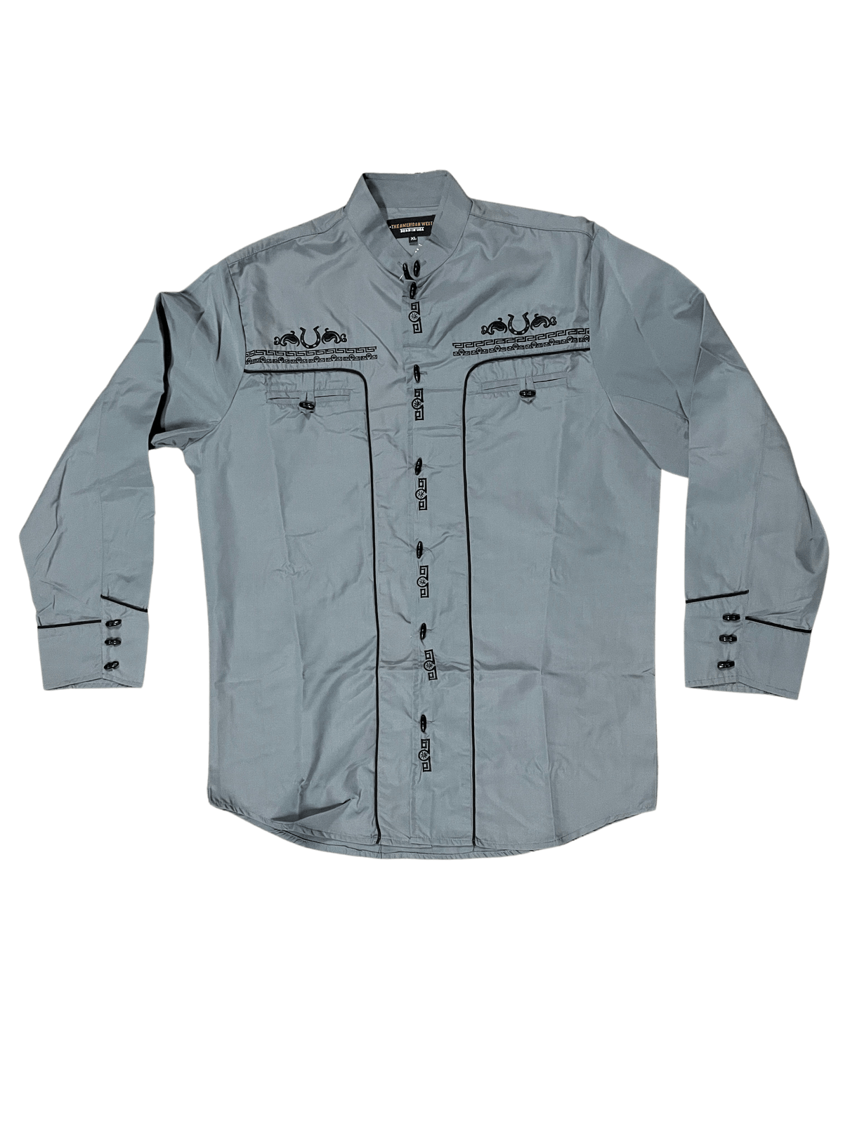 Grey Traditional Charro Shirt — Rodeo Durango Brand Corp.