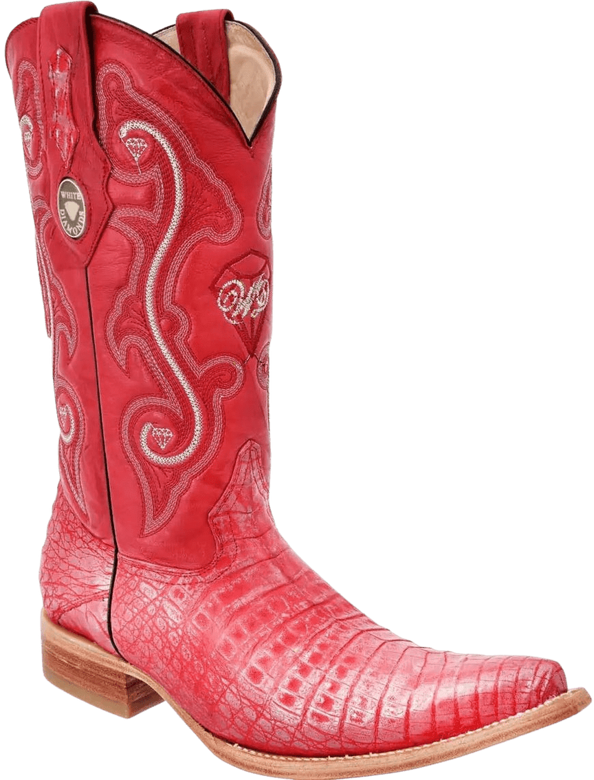 Red Snip Toe Crocodile/Caiman Belly Leather Boot — Rodeo Durango Brand ...