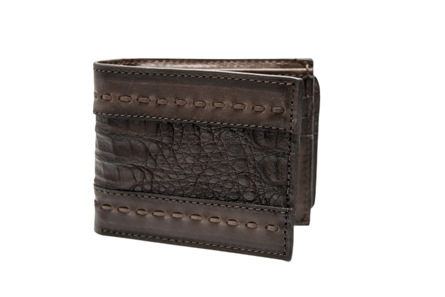 Brown Bifold Crocodile Woven V2 Leather Wallet — Rodeo Durango Brand Corp.