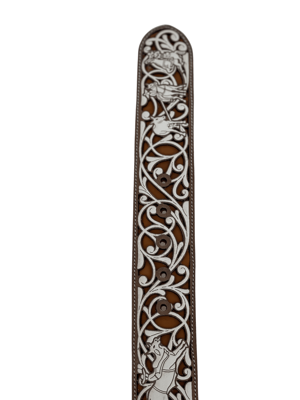 Suerte Charra Design Brown and Light Brown with White Chiseled Charro ...