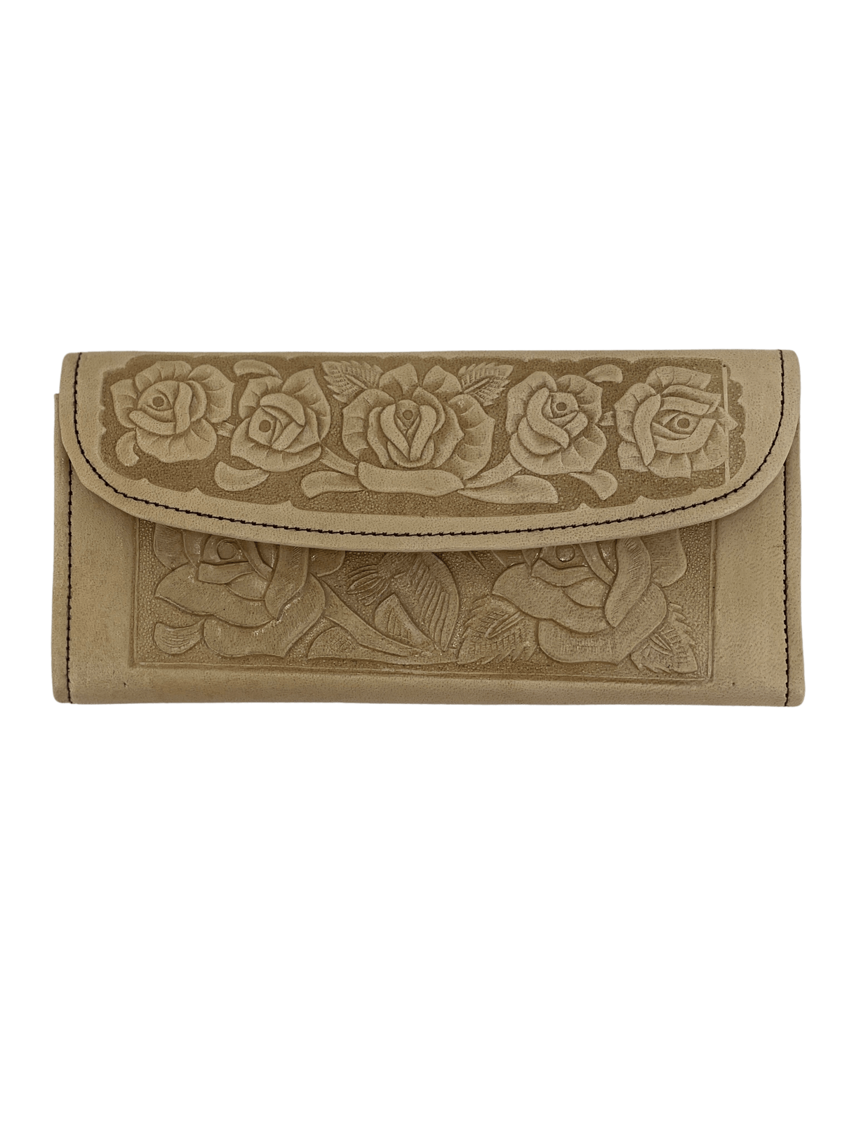 Natural Printed Roses Leather Wallet — Rodeo Durango Brand Corp.