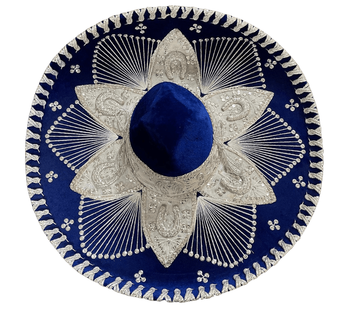 Sombrero Charro Mariachi Blue and Silver — Rodeo Durango Brand Corp.